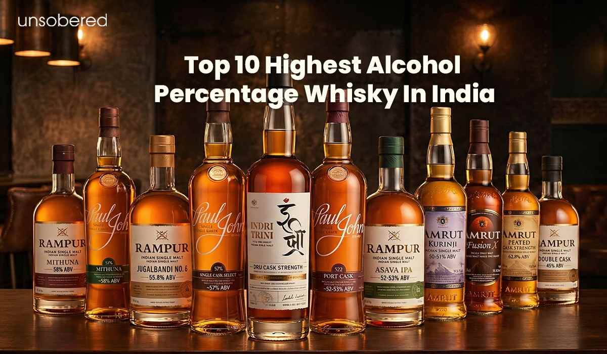Top 10 Highest Alcohol Percentage Whisky In India(2025 List)